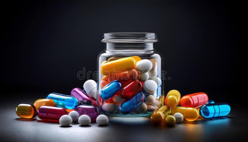 Colorful Assortment Capsules Tablets Vibrant Artistic Background Stock ...