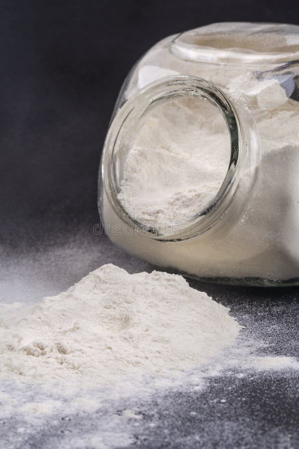 Jar with flour stock image. Image of glass, wheat, healthy - 106207945