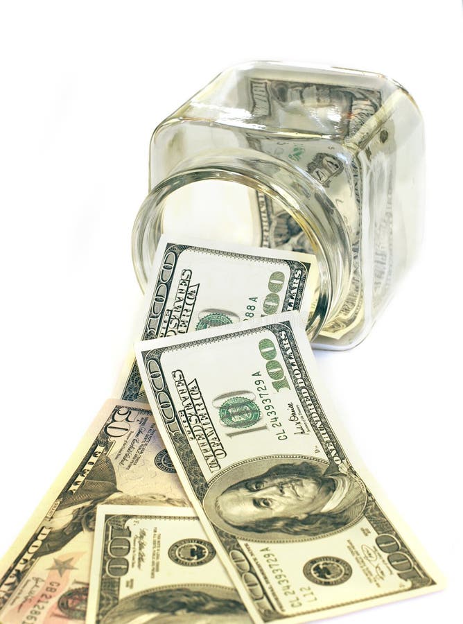 Jar Full of 100$ Bank Notes Stock Photo - Image of broker, banknote: 859054
