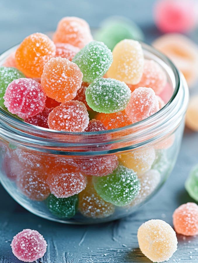 A Jar Full of Colorful Gummy Sweets Stock Illustration - Illustration ...