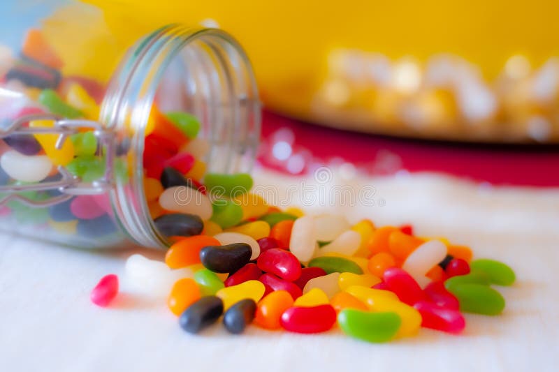 Jar Full of Colourful Jelly Beans Sweets Stock Image - Image of ...