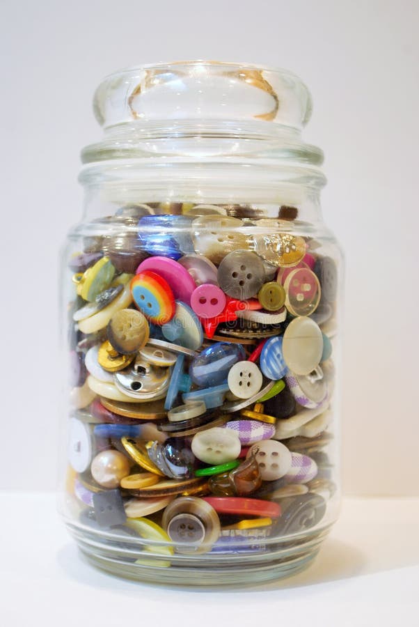 Jar full of buttons stock image. Image of black, fashion - 124487525