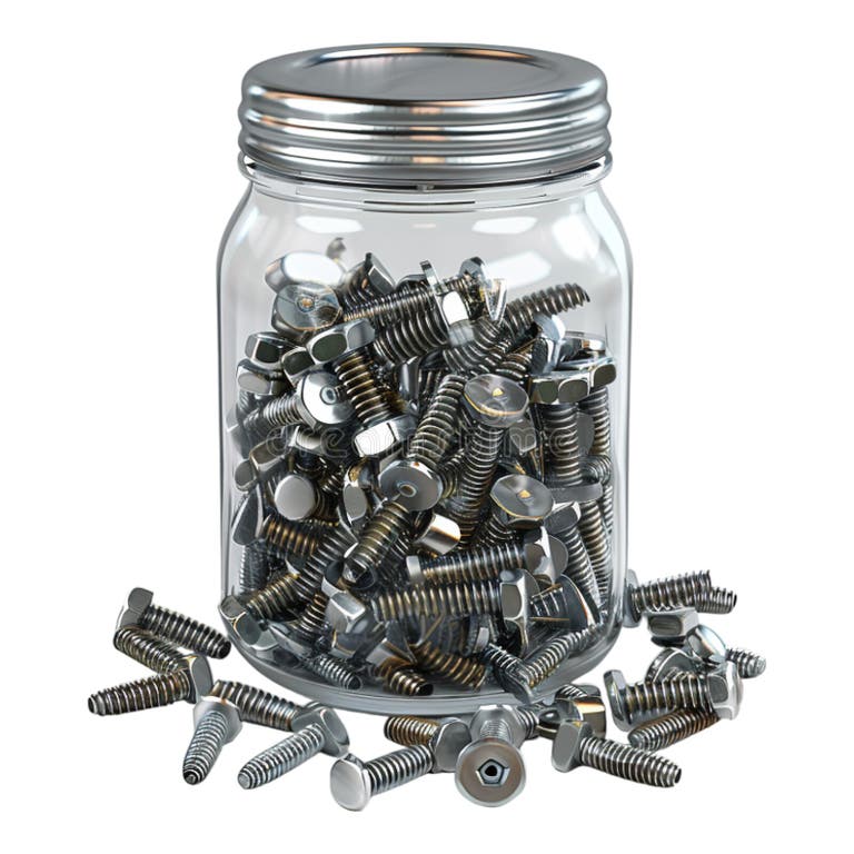 Jar Full of Nuts and Bolts on Transparent Background - Ai Generated ...