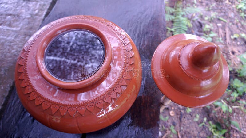 A Jar Full of Water for Drinking in the Garden Stock Photo - Image of ...