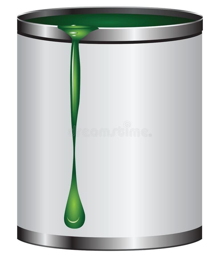 Jar with green paint stock illustration. Illustration of housework ...