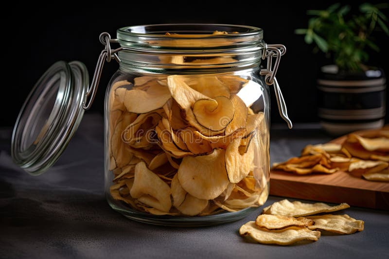 Jar of Homemade Potato Chips, Ready To Be Served Stock Illustration ...