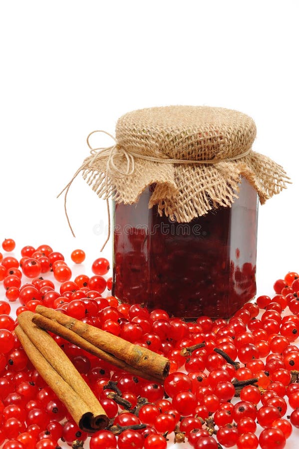Jar of Homemade Red Currant Jam with Fresh Fruits Stock Image - Image ...