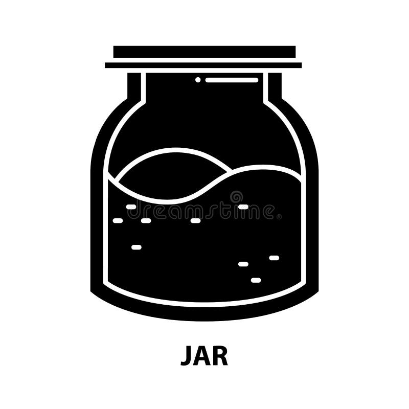 Jar Icon, Black Vector Sign with Editable Strokes, Concept Illustration ...