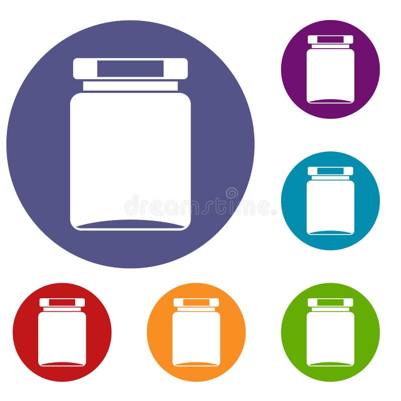 Jar icons set stock vector. Illustration of packaging - 95959415