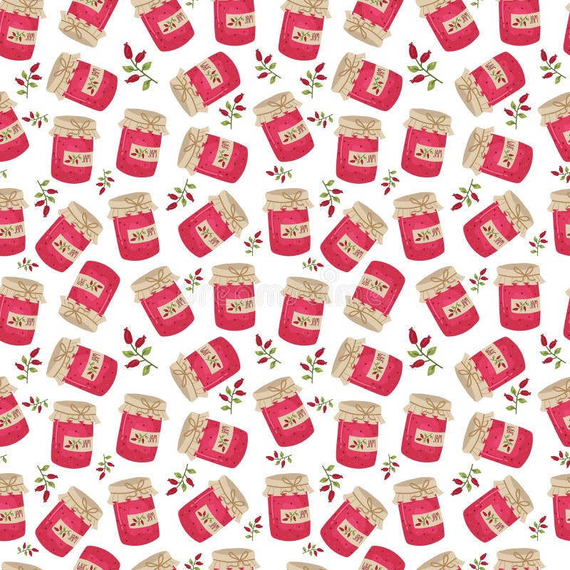 Jar of Jam Seamless Pattern. Cute Cozy Texture for Textiles, Wrapping ...