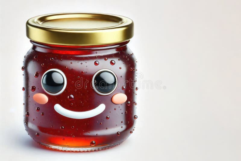 A Jar of Jam with a Smile. Space for Text. Stock Image - Image of smile ...