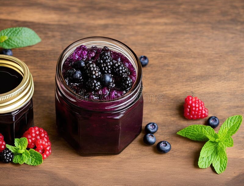 Jar of Jam with Wild Berries Stock Illustration - Illustration of ...