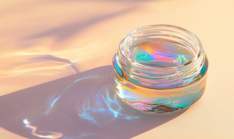 A Jar of Liquid with a Rainbow Effect Stock Image - Image of shape ...