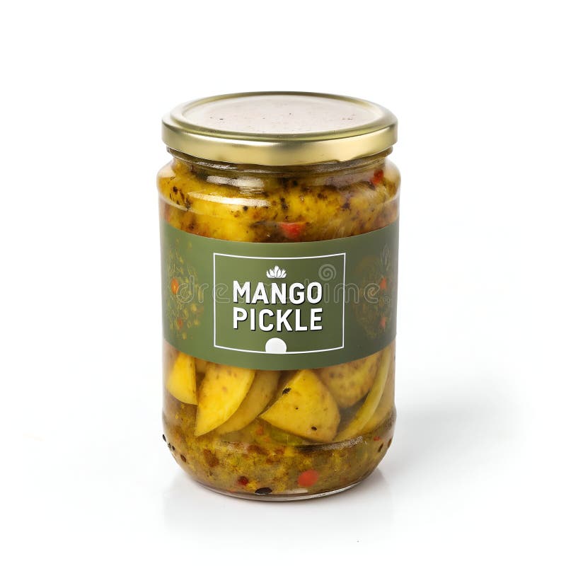 Jar of Mango Pickle Isolated on White Background Stock Illustration ...