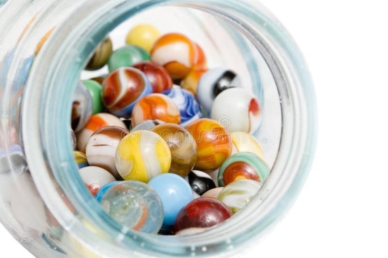Marbles in Glass Jar stock image. Image of cutout, still - 5958761