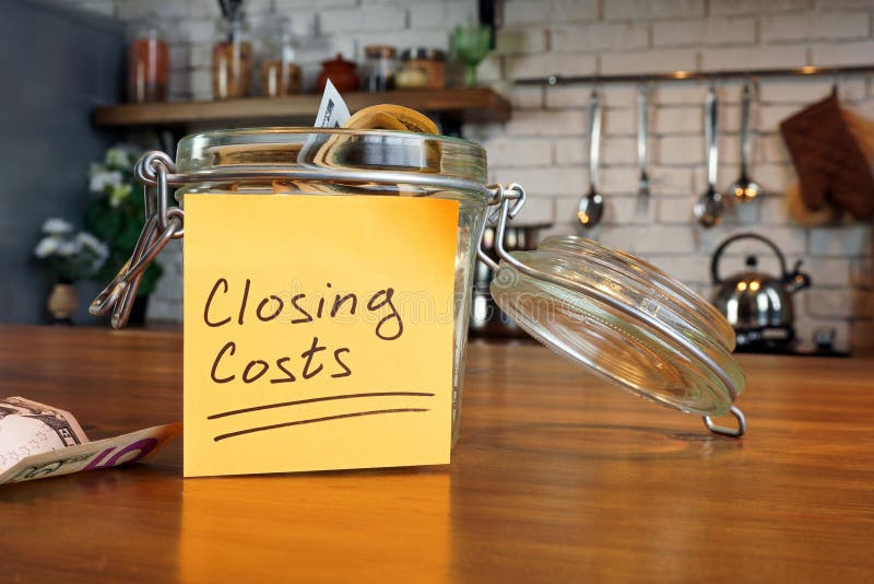 Jar with Mark Closing Costs in Home. Stock Photo - Image of business ...
