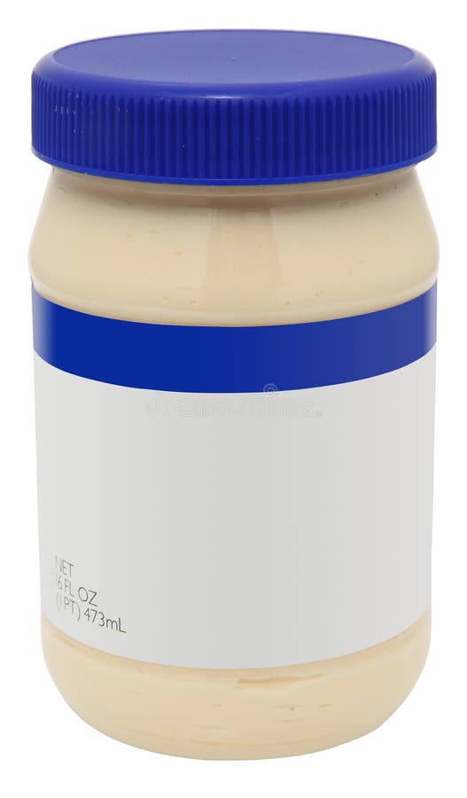 Jar of Mayonaise with Blank Label Stock Image - Image of mayonaise ...