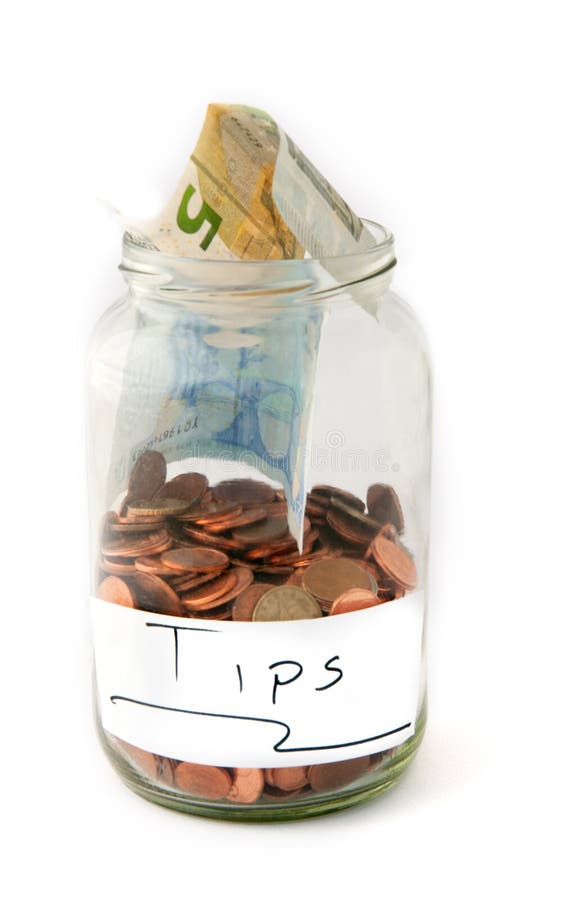 Jar with money for tips stock image. Image of euros, service - 34607809