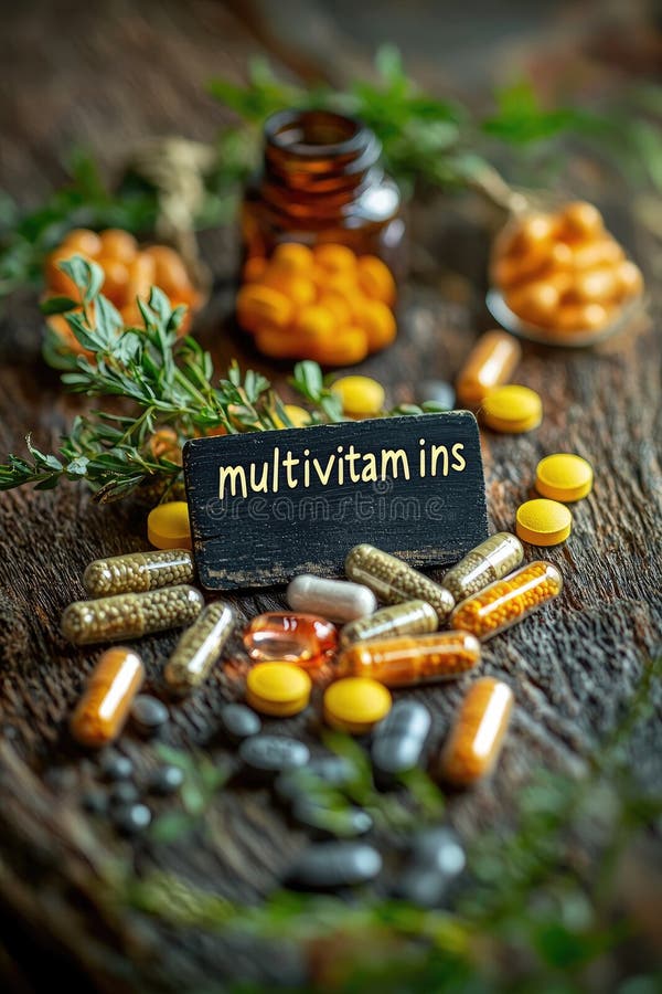 Jar and Multivitamin Pills. Selective Focus Stock Image - Image of ...