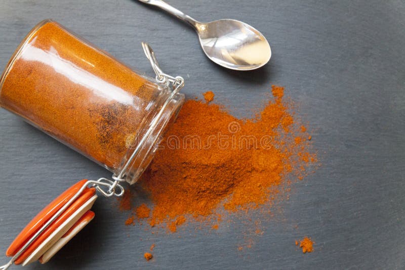 A jar of paprika stock photo. Image of table, juice - 110924966
