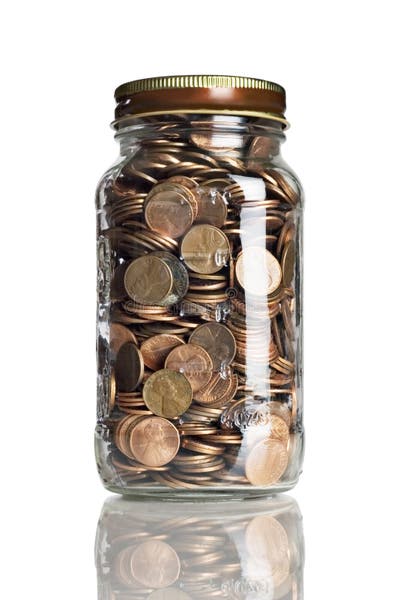 Jar of pennies stock photo. Image of bank, dollar, coin - 3811762