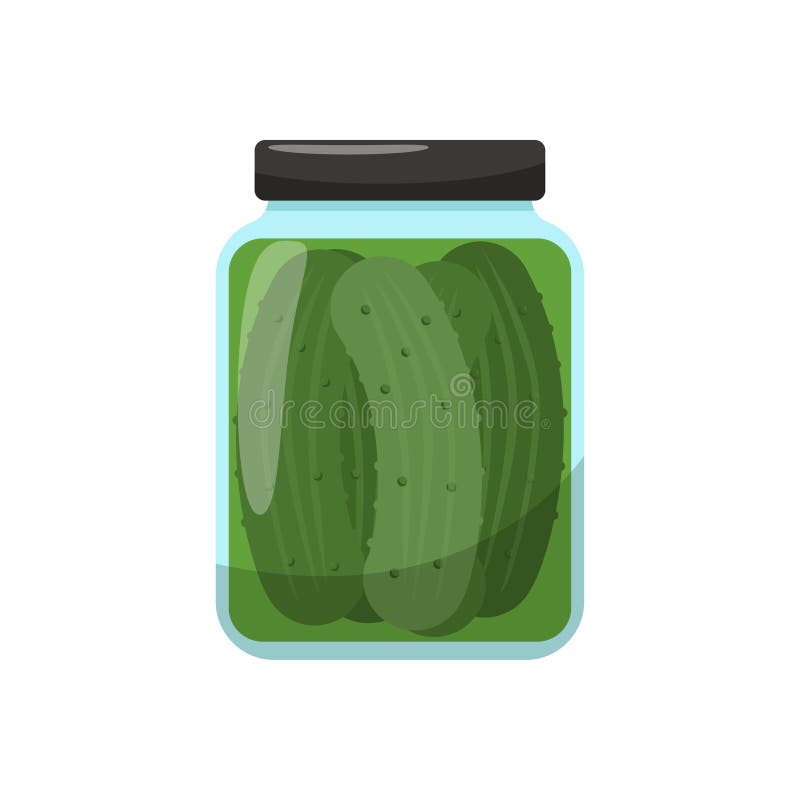 Jar of Pickle Vector Illustration Isolated on White Background Stock ...