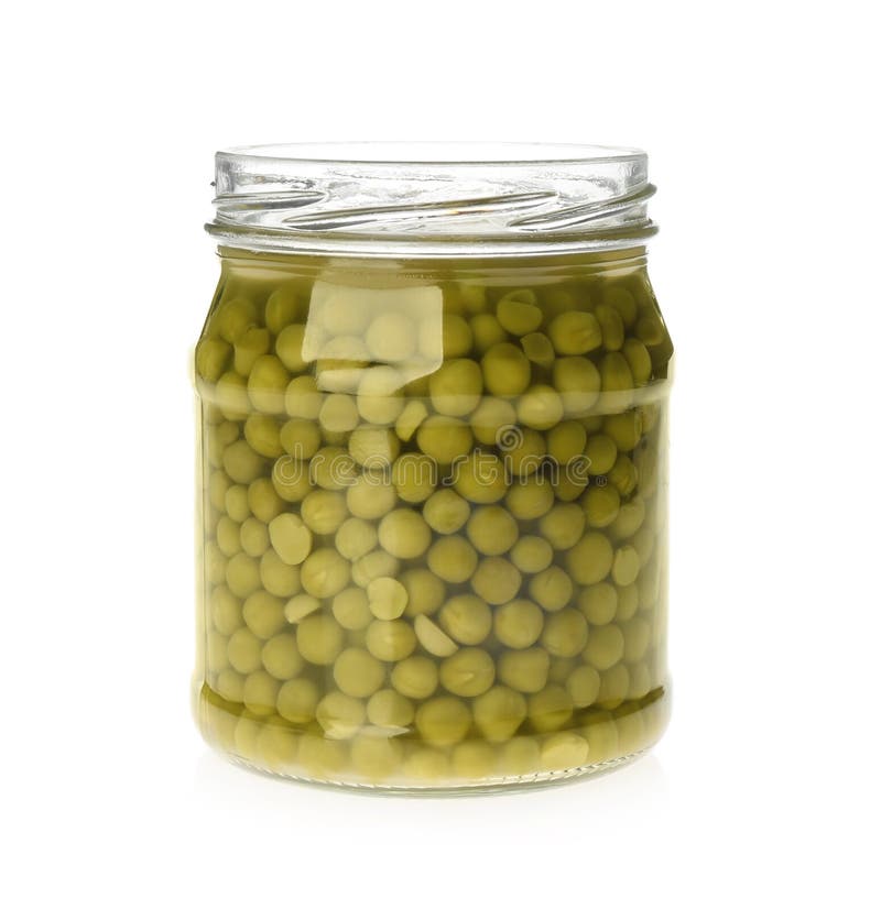 Jar of Pickled Peas Isolated Stock Image - Image of container ...