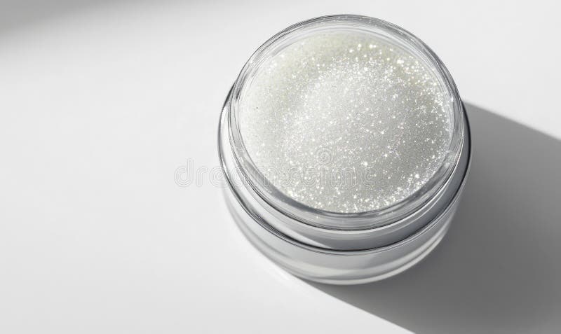 A Jar of Powder is Sitting on a White Surface Stock Image - Image of ...