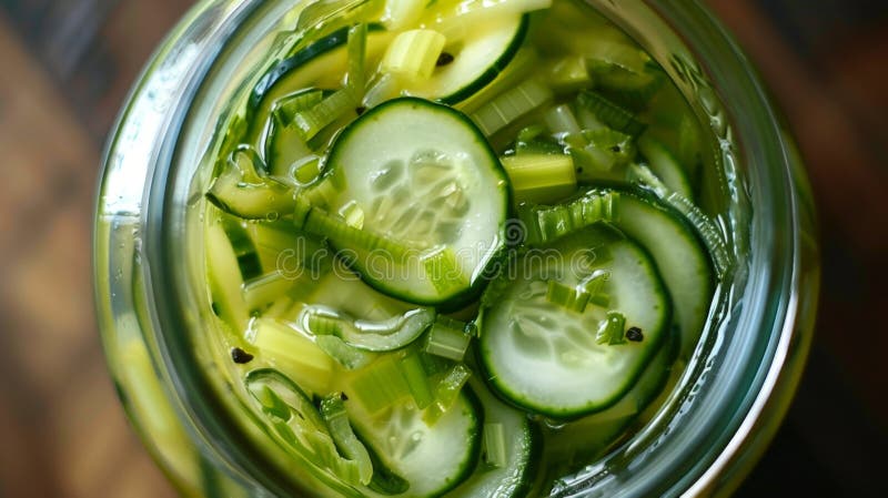 A Jar of Preserved Cucumbers in Brine Stock Image - Image of stored ...