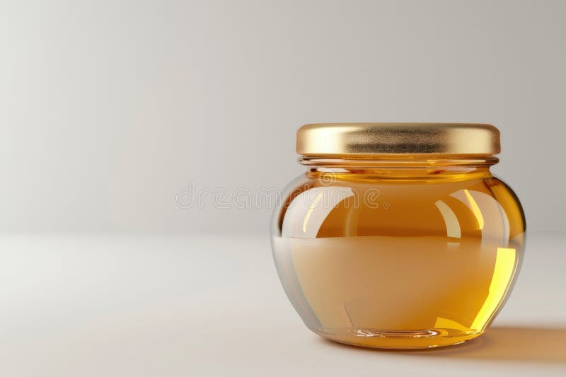 A Jar of Pure Honey on a White Surface with a Simple Label Stock Photo ...
