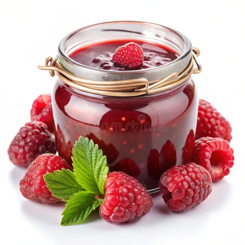 Jar of raspberry jam stock illustration. Illustration of gourmet ...