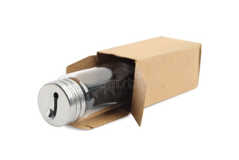 Jar with Roll of Natural Dental Floss in Box on White Background Stock ...