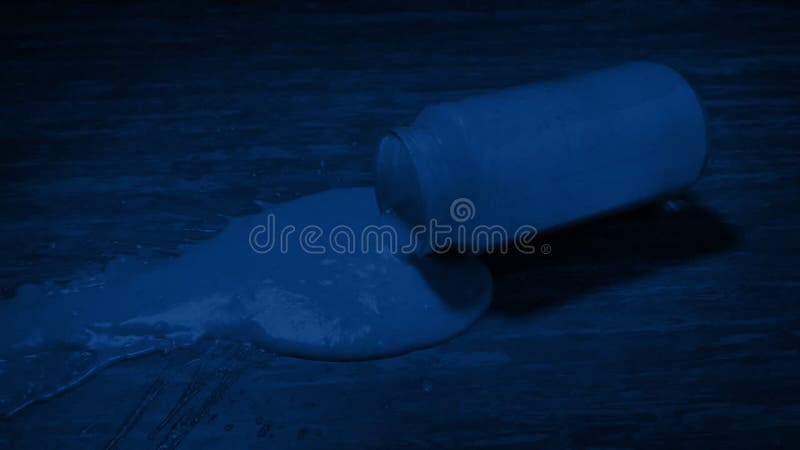 Jar of Sauce Knocked Off Table in Dark Kitchen Stock Footage - Video of ...