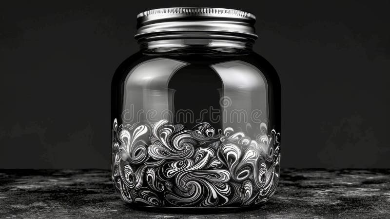 A Jar with a Swirl Pattern on the Outside of it, AI Stock Image - Image ...