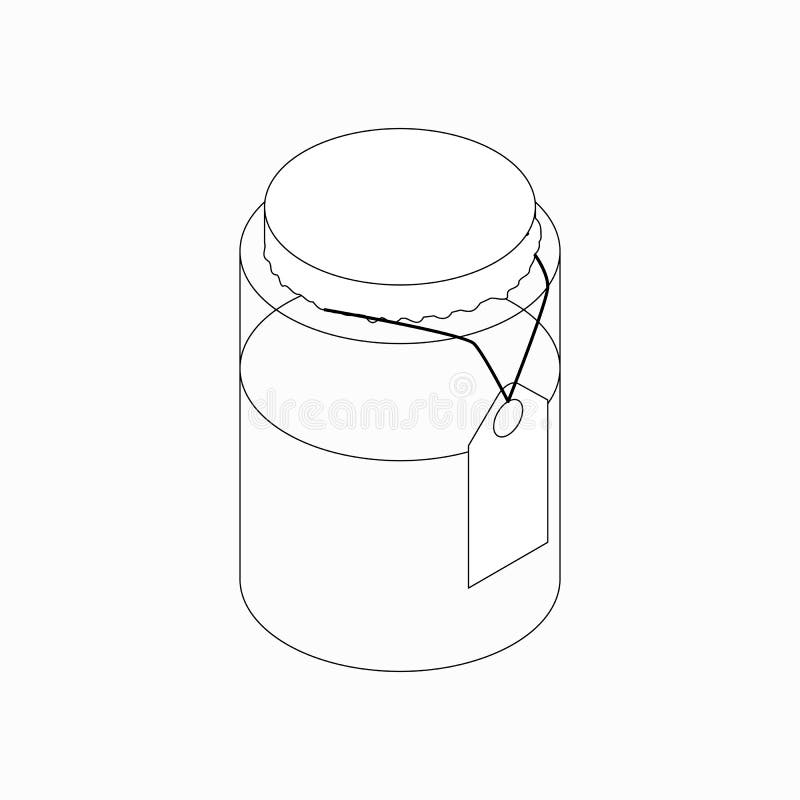 Jar with Tag Icon, Isometric 3d Style Stock Vector - Illustration of ...