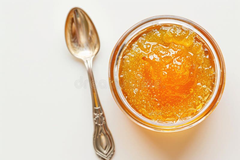 A Jar of Translucent Jelly Made from Fruit Cores and Peels Stock ...