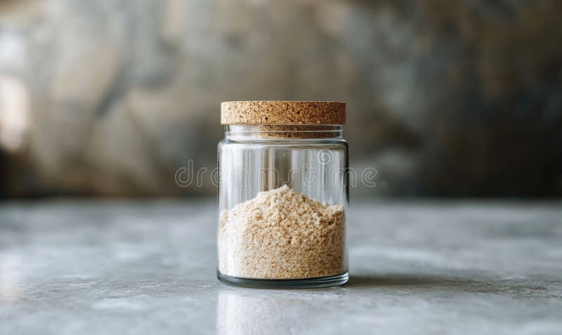 A Jar of White Powder is Sitting on a Counter Stock Illustration ...