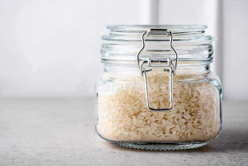 Jar of white rice stock image. Image of polished, cook - 154976965