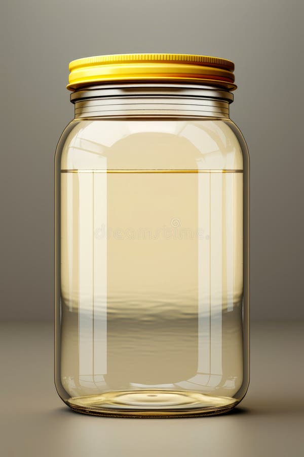 Jar with Yellow Lid and Yellow Lid on it. Generative AI Stock Photo ...