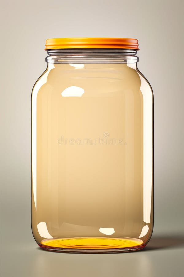 Jar with Yellow Lid and Red Lid on it. Generative AI Stock Photo ...
