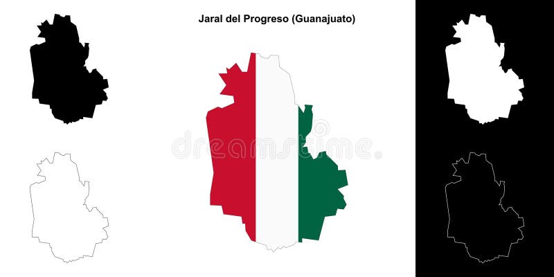 Jaral Del Progreso Outline Map Stock Vector - Illustration of mexican ...