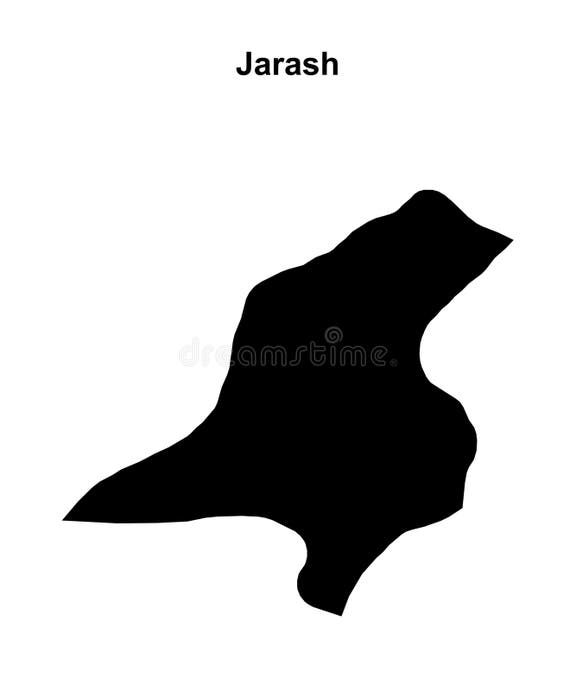 Jarash outline map stock vector. Illustration of template - 360467545