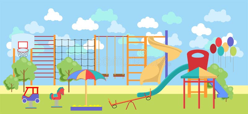 Ensemble De Terrains De Jeu Pour Des Enfants Illustration De Vecteur