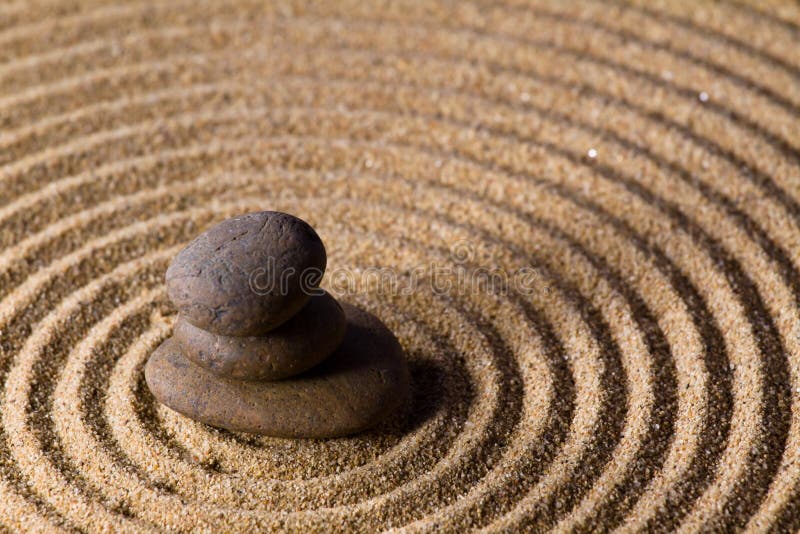 Jardin De Pierre De Sable De Zen Image stock - Image du esprit, pile ...