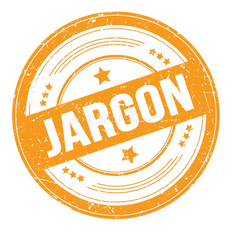 JARGON Text on Orange Round Grungy Stamp Stock Illustration ...