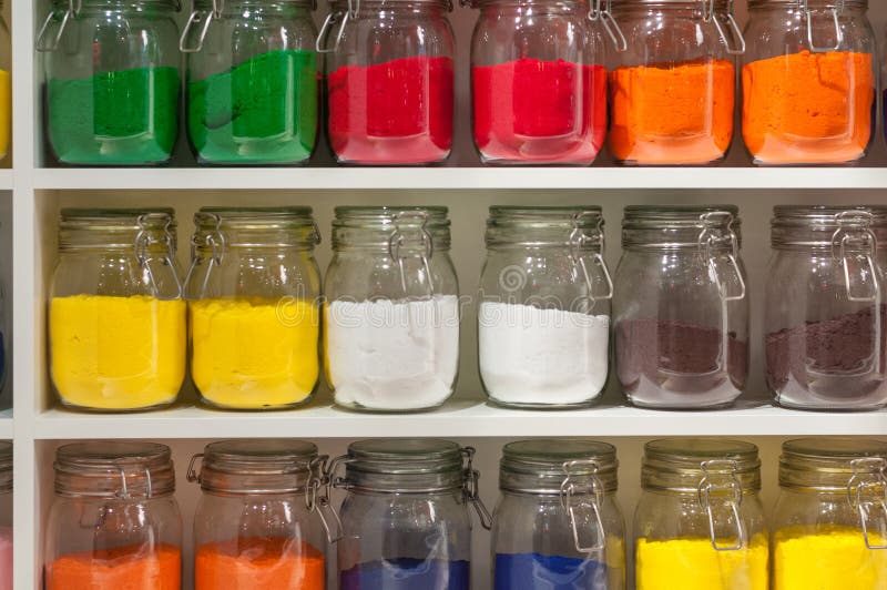 Jars of Colored Sand stock photo. Image of macro, shelves - 51722504