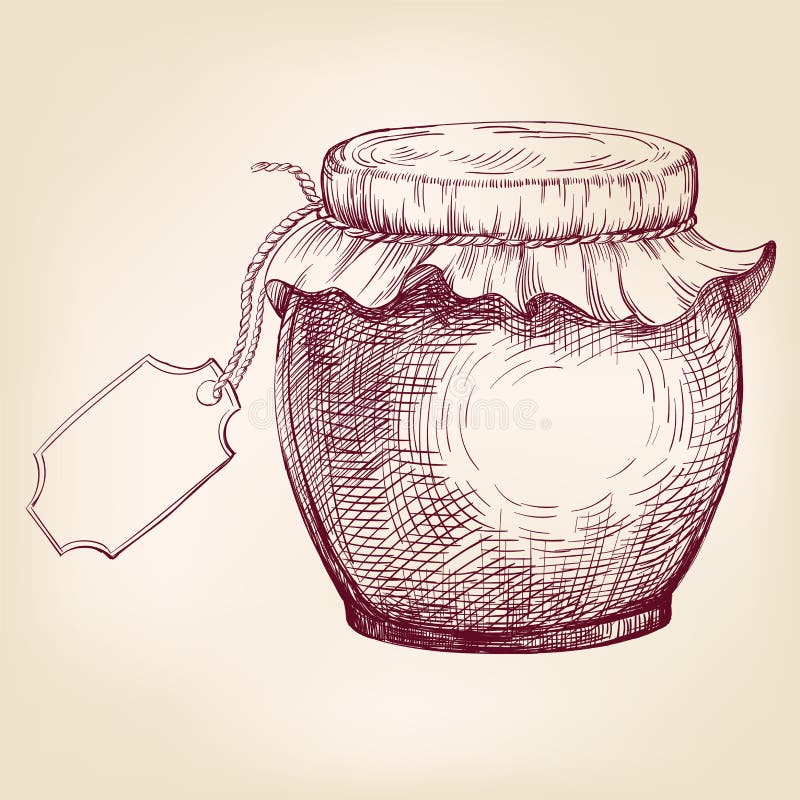 Jars of Jam Hand Drawn Vector Llustration Sketch Stock Vector ...