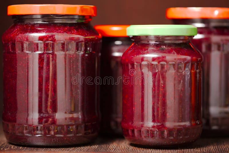 Jars of Jam stock image. Image of orange, closeup, glass - 66660155