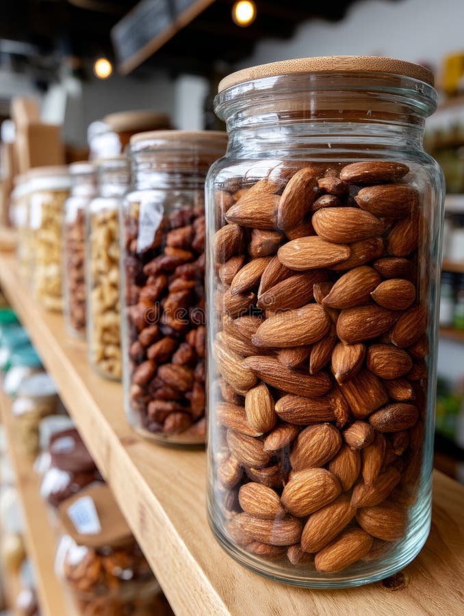 Jars Nuts Store Shelf Rustic Setting Stock Photos - Free & Royalty-Free ...