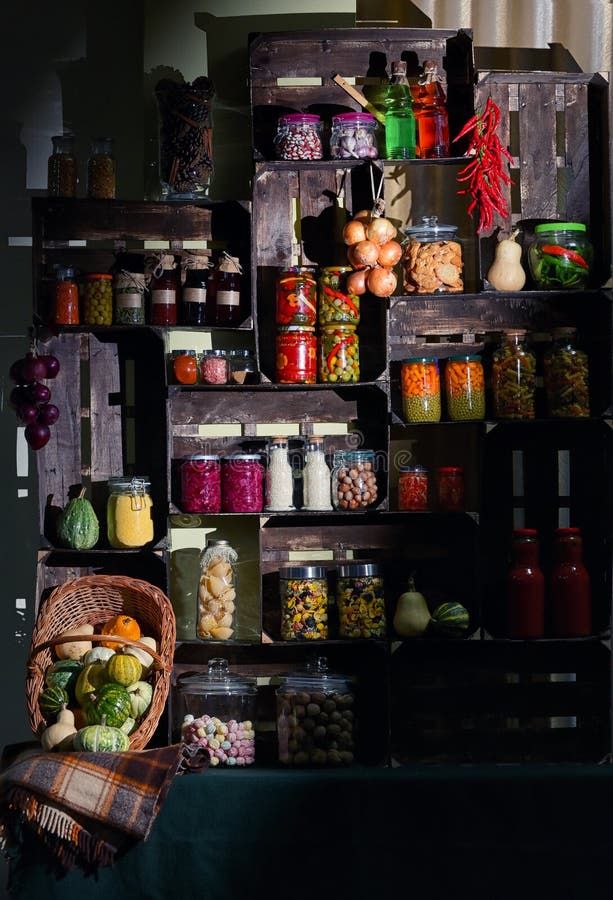 Jars with Pickled Vegetables Stock Image - Image of cupboard, pantry ...